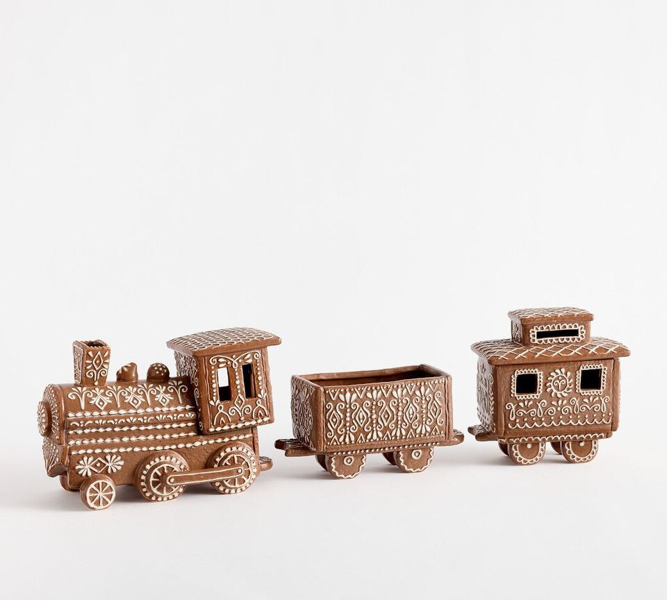 Handcrafted Ceramic Gingerbread Train